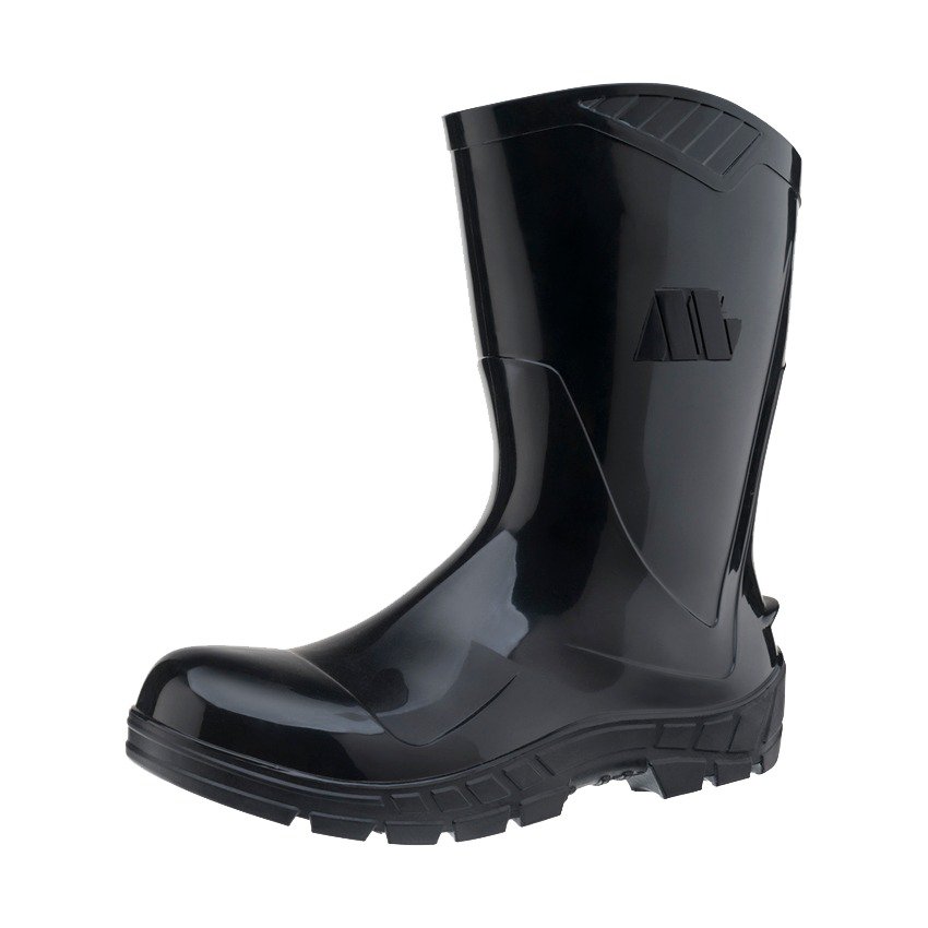 BOTA DE PVC CANO MEDIO N 46 FORRADA COR PRETA NORMA ABNT NBR ISO 20345 ...