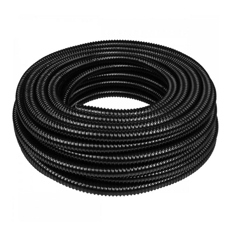 ELETRODUTO FLEXIVEL 3/4" EM FITA DE ACO ZINCADO PRETO ANTI-CHAMA P ...