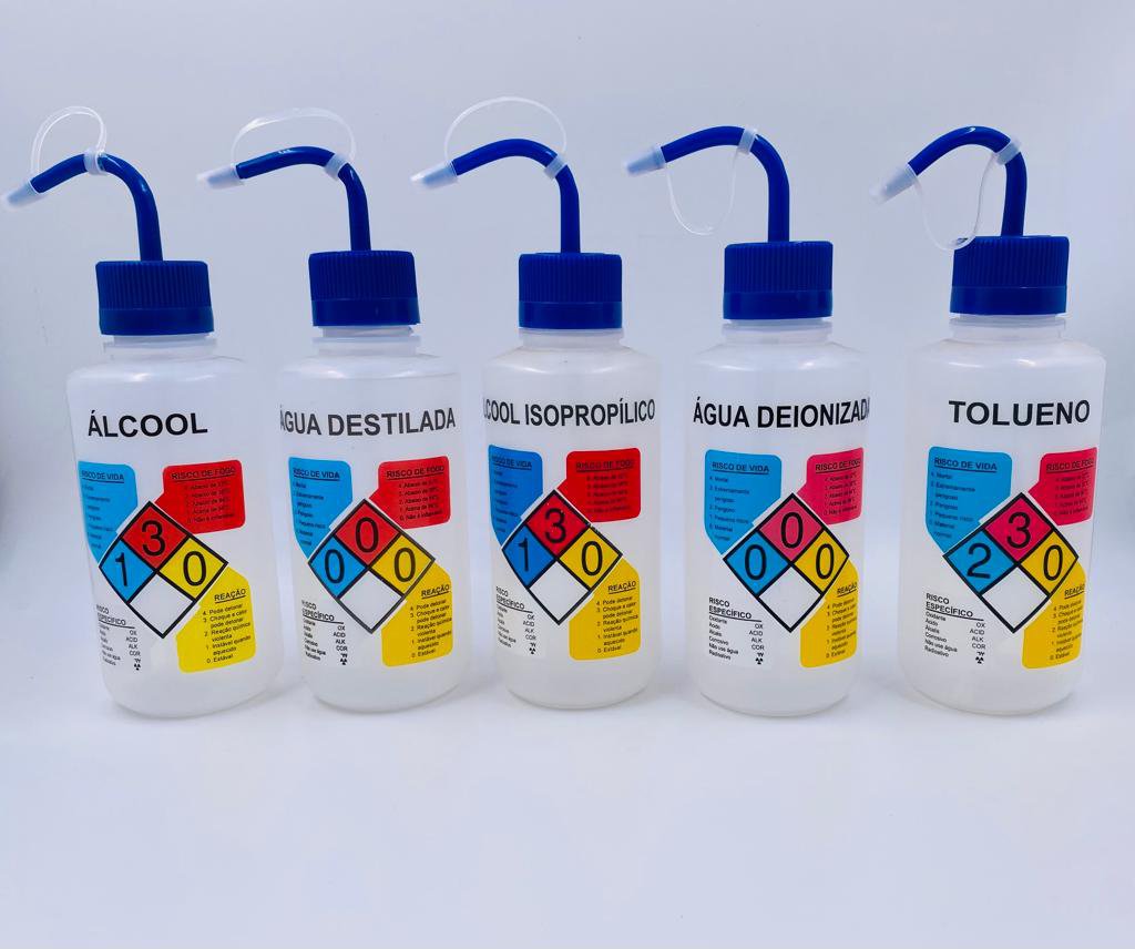 PISSETA (FRASCO LAVADOR) 500 ML COM CLASSIFICACAO DE RISCO DIAMANTE DE ...
