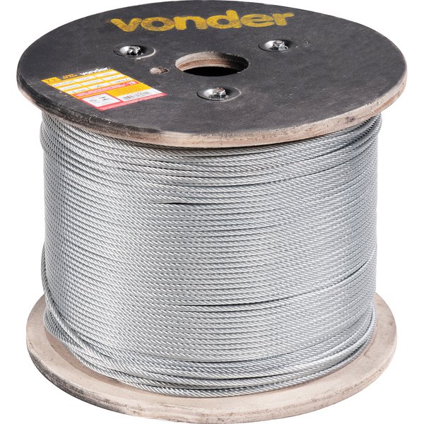 CABO DE ACO 3,2MM 1/8" 6X19M GALVANIZADO ALMA DE FIBRA - South Safe - Compromisso com o cliente